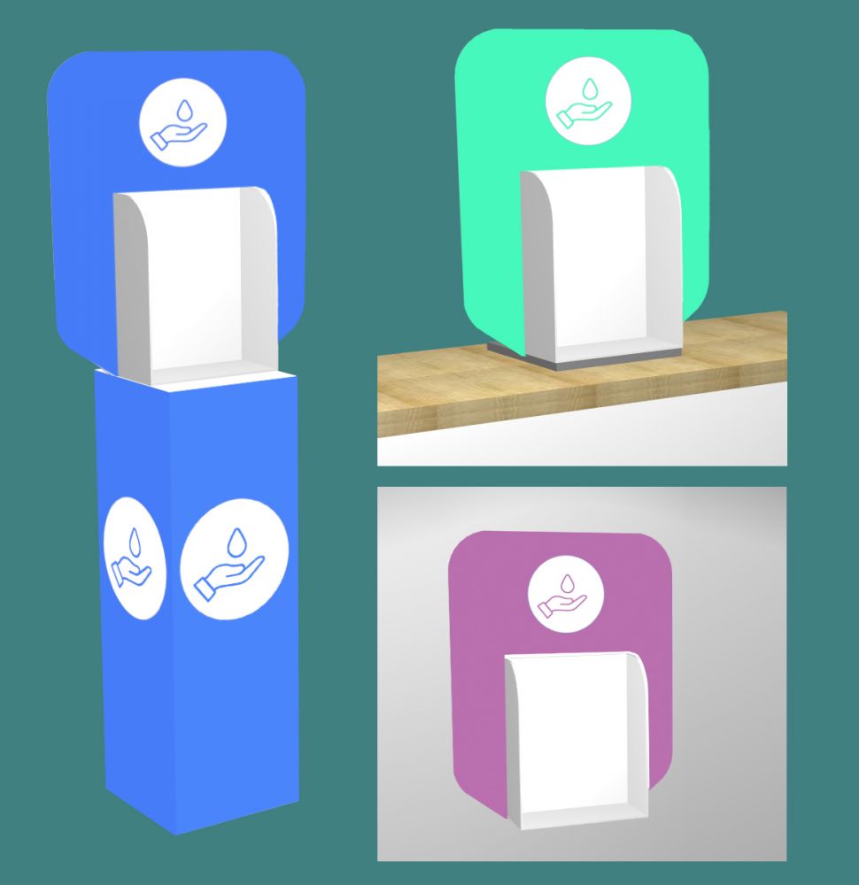 Bespoke hand sanitiser stands stations - Splash Display
